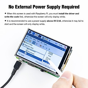 Hosyond 3.5 Inch 480x320 Touch Screen TFT LCD SPI Display Panel for Raspberry Pi A, B, A+, B+, 2B, 3B, 3B+,4B,5