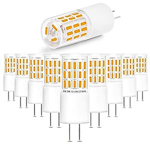 Ziomitus G4 3W LED Landscape Light Bulbs 12V-24V Warm White 2700K,G4 20 Watt 25W 30W T3 Halogen Replacement,Low Voltage G4 T3 JC Bi-pin Bulb for RV Boat Yacht Courtyard Path,No Flicker,330LM(10Pack)