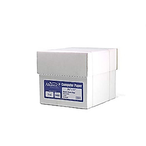 Alliance Continuous Computer Paper, 9.5 x 11, Blank Clean Perforated Edge 1-Part, 92 Bright, 20 lb, Made In The USA… (2,400 Sheets)
