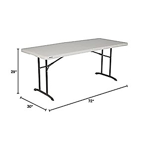 Lifetime 80382 Commercial Fold-In-Half Table, 6-foot, Almond