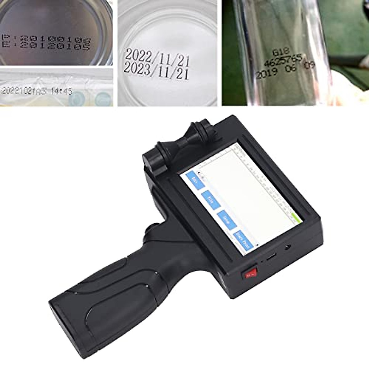 Hilitand Handheld Printer 4.5 Inch Touch Screen Portable Inkjet Printer for Printing Production Date Batch Number QR Code
