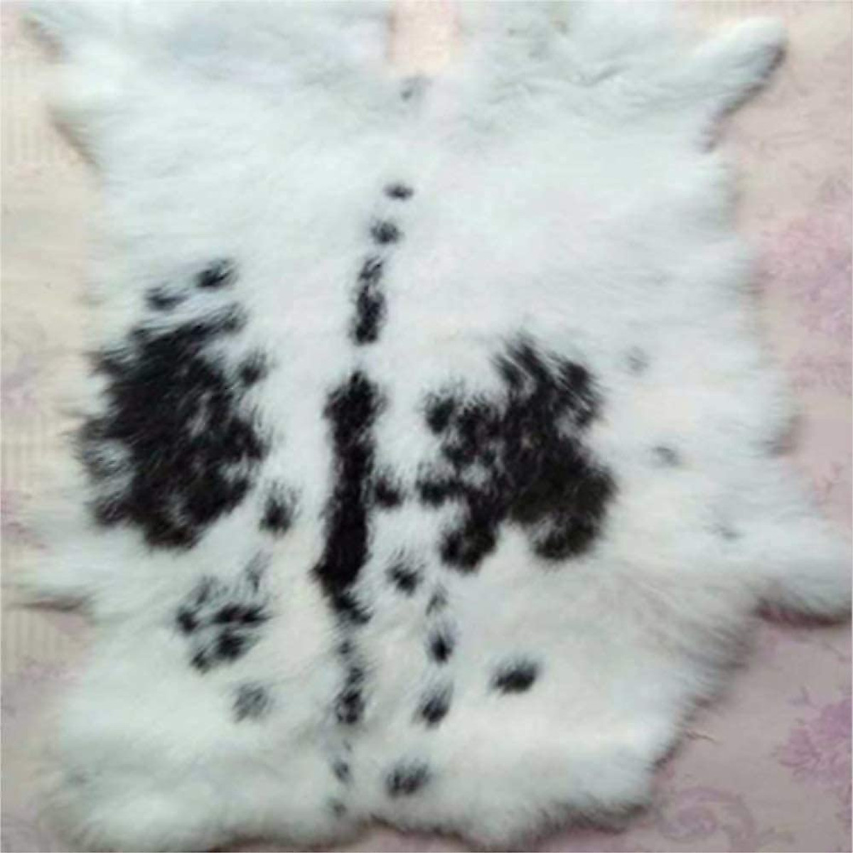 Natural Spotted Color Rabbit Fur Pelt Hide(10" by 12" with Sewing Quality Leather) - Soft Professionally Tanned 1PCS