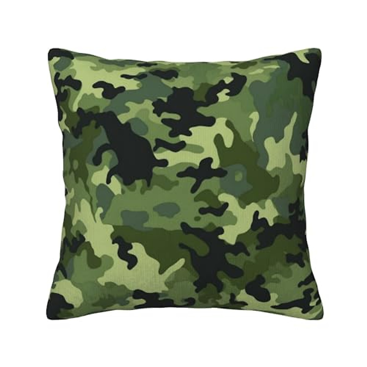AdaNti Camo Green Print Corduroy Throw Pillow Covers Soft Square Throw Pillow Case Home Decorations for Bed Sofa Living Room 16"x16"