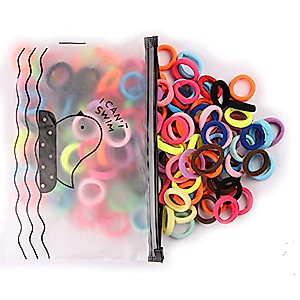 200Pcs Baby Hair Ties, Elastic Toddler Hair Ties, Multicolor Small Seamless Rubber Hair Bands Ponytail Holders for Infants Girls and Kids