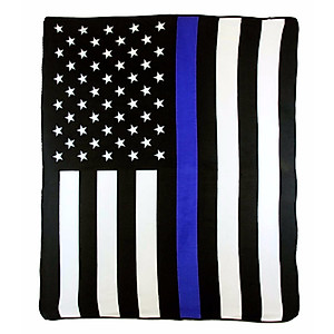 Infinity Republic - Thin Blue Line Soft Fleece Throw Blanket - 50x60 Perfect for Living Rooms, bedrooms, Kids' Rooms, Outdoors!