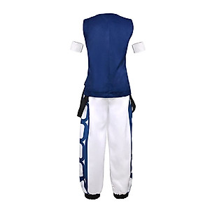 Adult Rimuru Tempest Cosplay Costume Jacket Coat Full Set Halloween Uniform for Mens (Blue, X-Large)