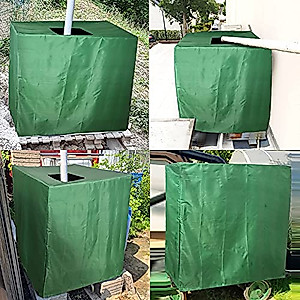 Green 275 Gallon IBC Tote Cover Sunshade Water Proof Protective Hood 1000 L Garden Rain Water Tank
