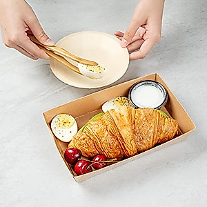Restaurantware Matsuri Vision 8 x 5 x 1.5 Inch Medium Sushi Trays 100 Greaseproof Sushi Packaging Boxes - Lids Sold Separately Disposable Kraft Paper Sushi Containers For Entrees Or Desserts