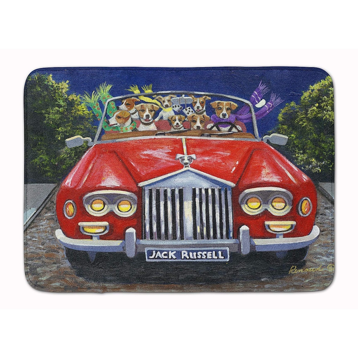 Caroline's Treasures Jack Russell Evening Cruise Machine Washable Memory Foam Mat doormats, Multicolor