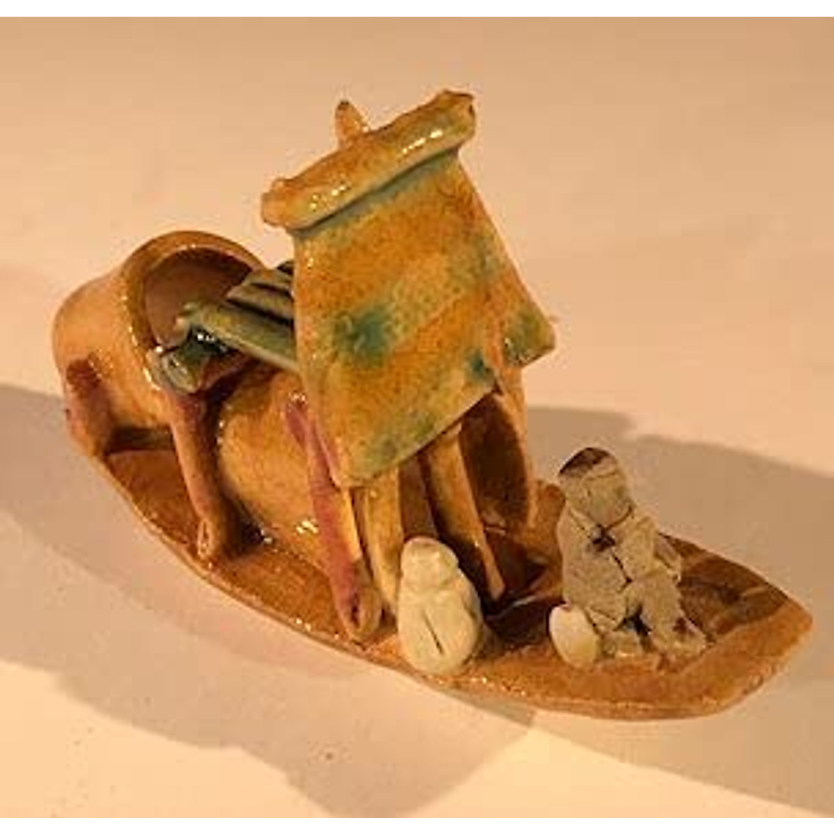 Bonsai Boy e3377 Glazed Figurine - Man on Sampan Boat - Small