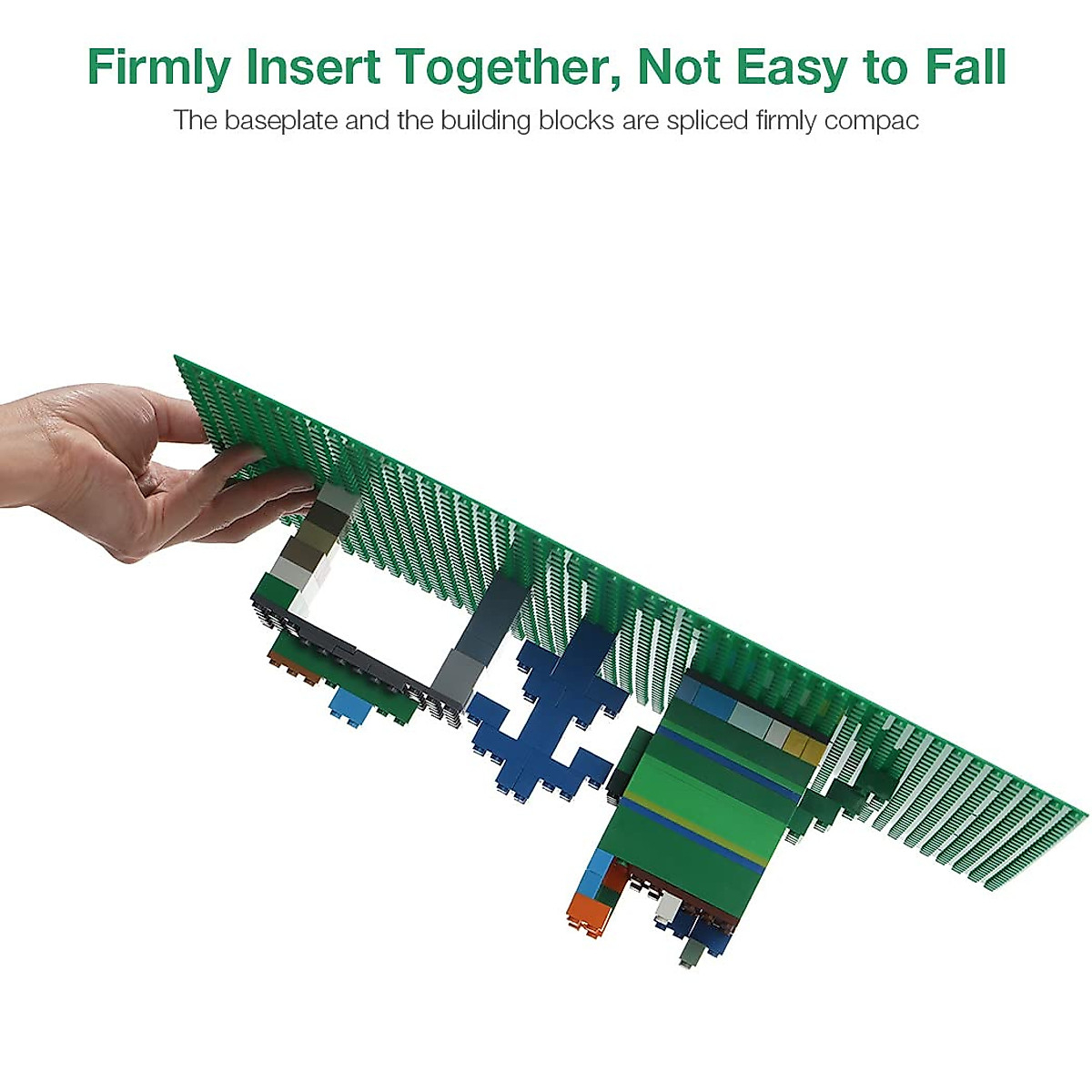 Lekebaby Classic Baseplates 10 x 15 in for Building Bricks 100% Compatible with All Major Brands-Baseplate, Playing and Displaying Creations, Building Base Accessory for Kids and Adults 2 Pack（Green）