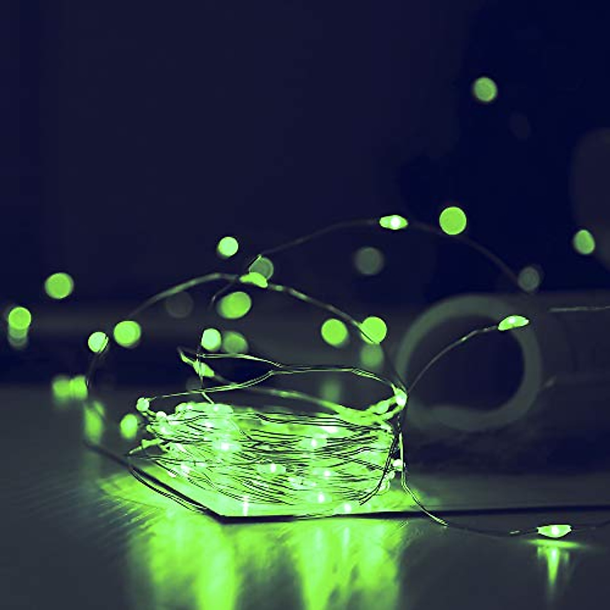 BEEWIN 2 Pack Solar Fairy Lights Outdoor,33ft 100LED Solar Powered String Lights Waterproof,8 Modes Green Solar Christmas Lights for St. Patrick's Day,Halloween,Patio,Yard,Wedding,Party (Green)