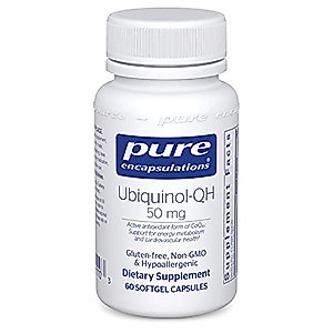 Pure Encapsulations Ubiquinol-QH 50 mg | Active Form of CoQ10 to Support Immune Health, Cellular Energy, and Cardiovascular Health* | 60 Softgel Capsules
