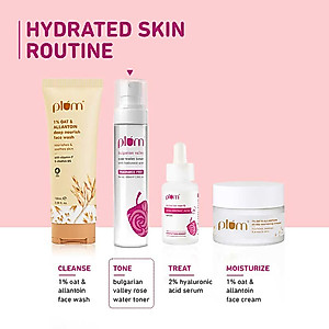 Plum Bulgarian Valley Rose Water Toner with Hyaluronic Acid & Rose Extracts Soothing for All Skin Types 100Ml