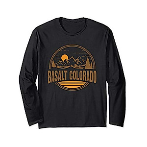 Vintage Basalt, Colorado Mountain Hiking Souvenir Print Long Sleeve T-Shirt