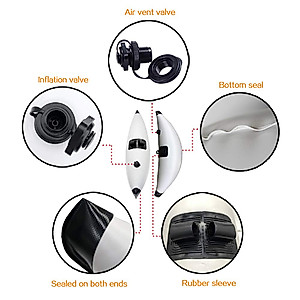 2PCS Inflatable Outriggers, Kayak Outrigger Inflatable Fishing Boat Stabilizer Pontoon Float Tube Kit