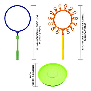 OleOletOy Giant Bubble Wand Set: Big Bubble Maker Toy for Kids and Adults with Bubble Refill, Fun Outdoor and Indoor Activity for Girls, Boys, Toddlers and Children to Enjoy