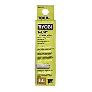 RYOBI 1,000 PC. 1-1/4" 18GA Brad Nails - A1021801