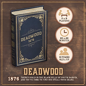 Deadwood 1876 Old West Board Game of Gold, Strategy, Secrets, and Stealing A Wild West Party Card Games for Adults and Family Game Night 2-9 Players Ages 13 and Up