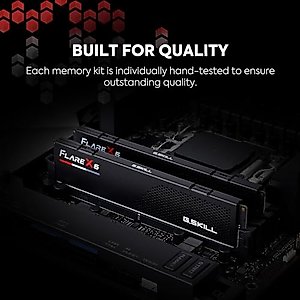 G.SKILL Flare X5 Series (AMD Expo) DDR5 RAM 64GB (2x32GB) 5600MT/s CL36-36-36-89 1.25V Desktop Computer Memory UDIMM - Matte Black (F5-5600J3636D32GX2-FX5)