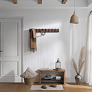 SKOLOO Rustic Large Coat Rack Wall Mount: 38.3'' Long Coat Rack for Wall, Wood Coat Rack Hook, Farmhouse Coat Hanger Wall Mount for Hanging Jacket Coat