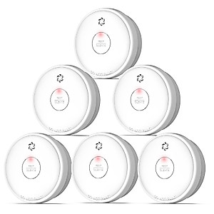 Fire Alarms Smoke Detectors, Smoke Alarm Battery Operated, 10-Year Product Life, Fire Alarm with Test Button & Low Battery Signal, Photoelectric Technology Fire Detectors for Bedroom and Home (6-Pack)