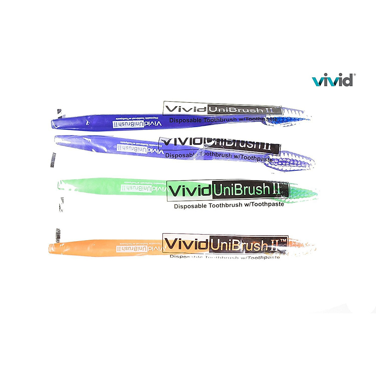 Vivid UniBrush I, 100 Pack Corded Electric Toothbrushes for Adults, Individually Wrapped