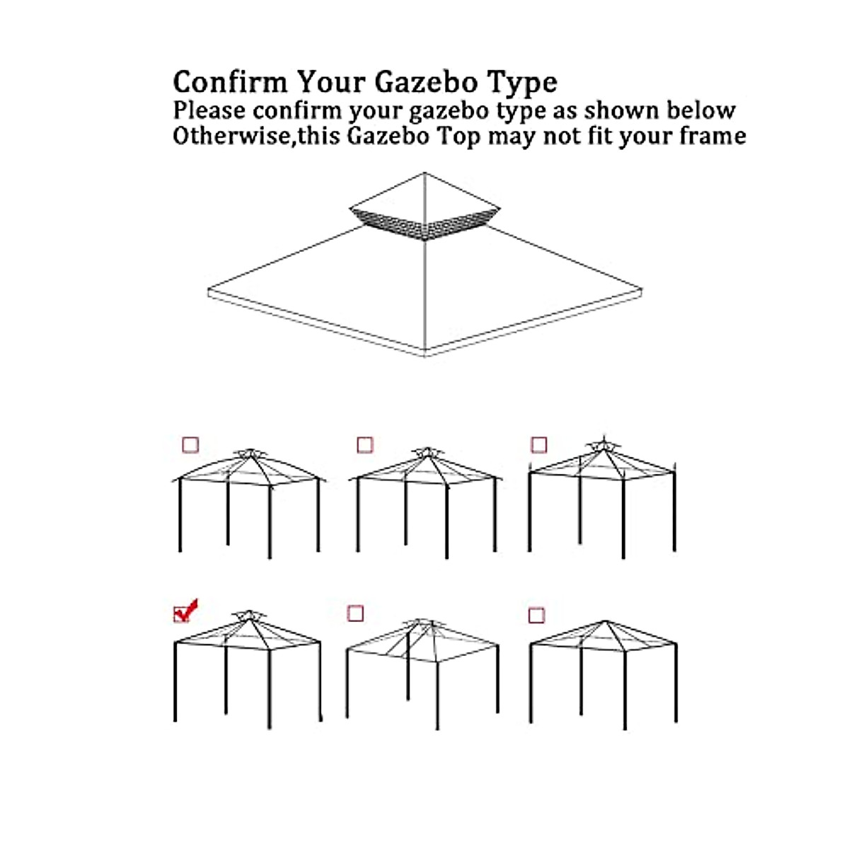 Durcover Gazebo Replacement Top 10x10 ft, Gazebo Canopy Replacement Cover for 2 Tier Outdoor Patio Garden Tent Frames, Waterproof UV-Resistant, Canopy Cover with Air Vent Only, Beige