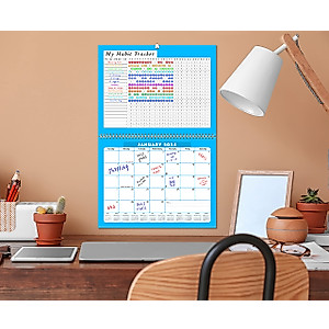 2024 Monthly Desktop/Wall Calendar/Planner - Habit Tracker - Daily, Weekly & Monthly Goal Motivational Habit Tracking Journal Inspirational - (Edition #07)