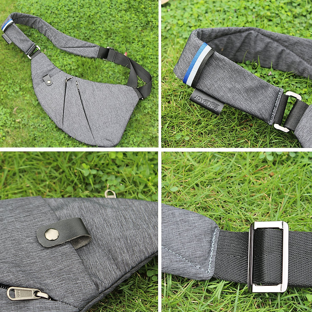 TOPNICE Sling Bag Crossbody Chest Shoulder Personal Pocket Bag Anti Theft Travel Bags Daypack for Men Women Water Resistance (Gray)