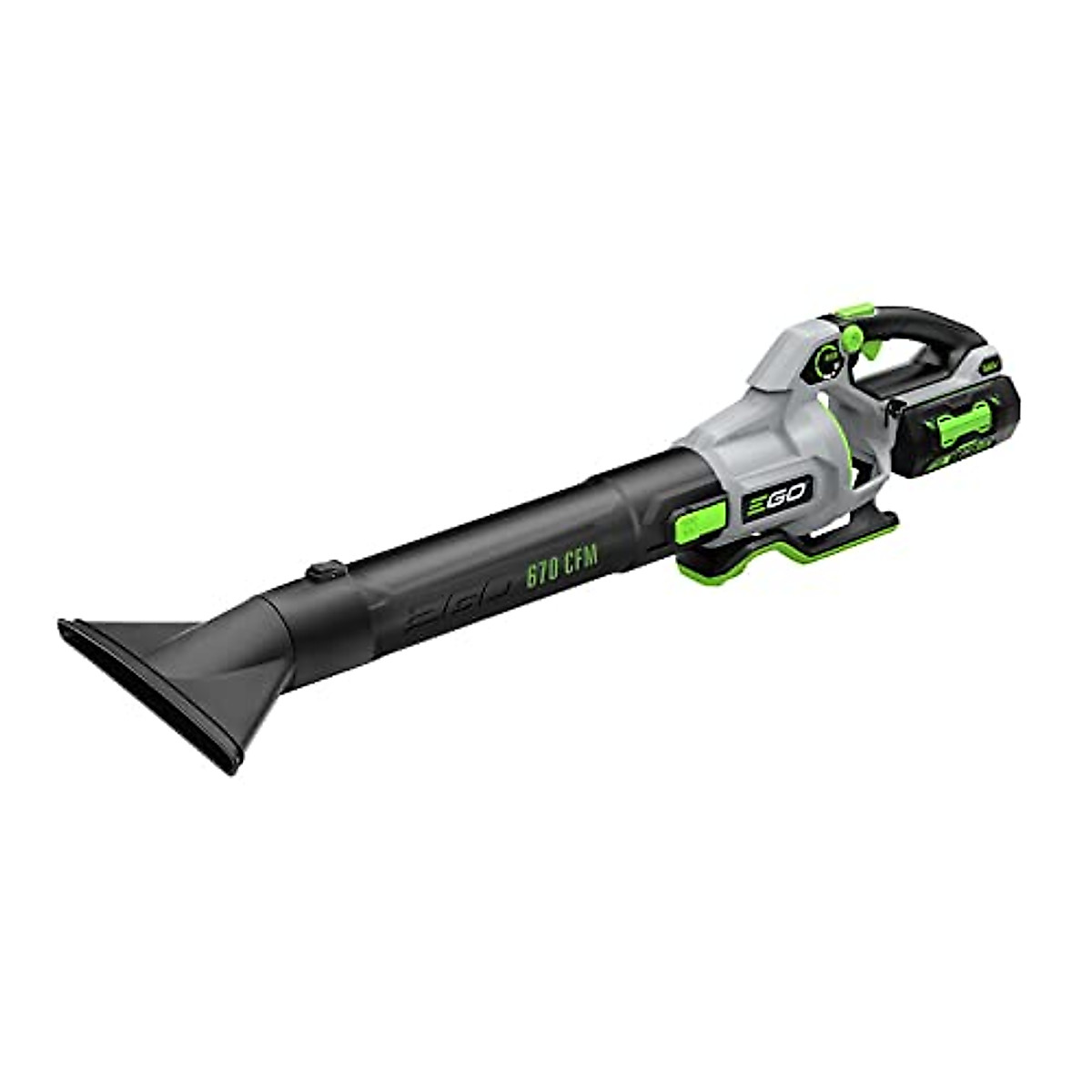 EGO LB6703 670 CFM 180 MPH 56V Lithium-Ion Cordless Electric Variable-Speed Blower Kit with 4.0Ah Battery and 320W Charger Included, Black