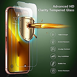SPIDERCASE [3 in 1 Designed for iPhone 13 Pro Max Case, [Crystal Clear Not Yellowing][with 2 Pcs Tempered Glass Screen Protectors & 2 Pcs Camera Lens Protectors] Slim Thin Case (Rose Gold)