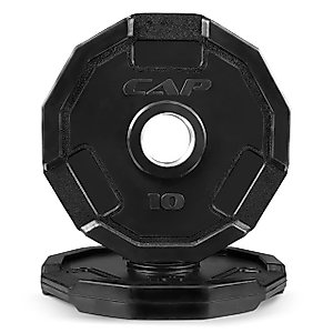 CAPHAUS 2-Inch Rubber Coated Grip Disc, 12-Sided Olympic Weight Plates for Strength Training; Precision Casting, Stainless Steel Insert, Rubber Coated & Ergonomic Grip