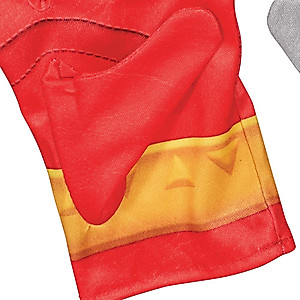 Red Ranger Gloves for Kids, Official Power Rangers Dino Fury Costume Accessories, Child Size