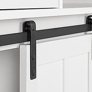 White TV Stand, Entertainment Center for 65 inch TV, 58" Modern Farmhouse TV Stand with Sliding Barn Door, Tall TV Console and Storage Cabinet with Flip Drawers for Living Room