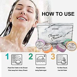 AIRNOOS Aromatherapy Shower Steamers Variety Pack of 6 Shower Bombs，Relaxation Gift for Couple