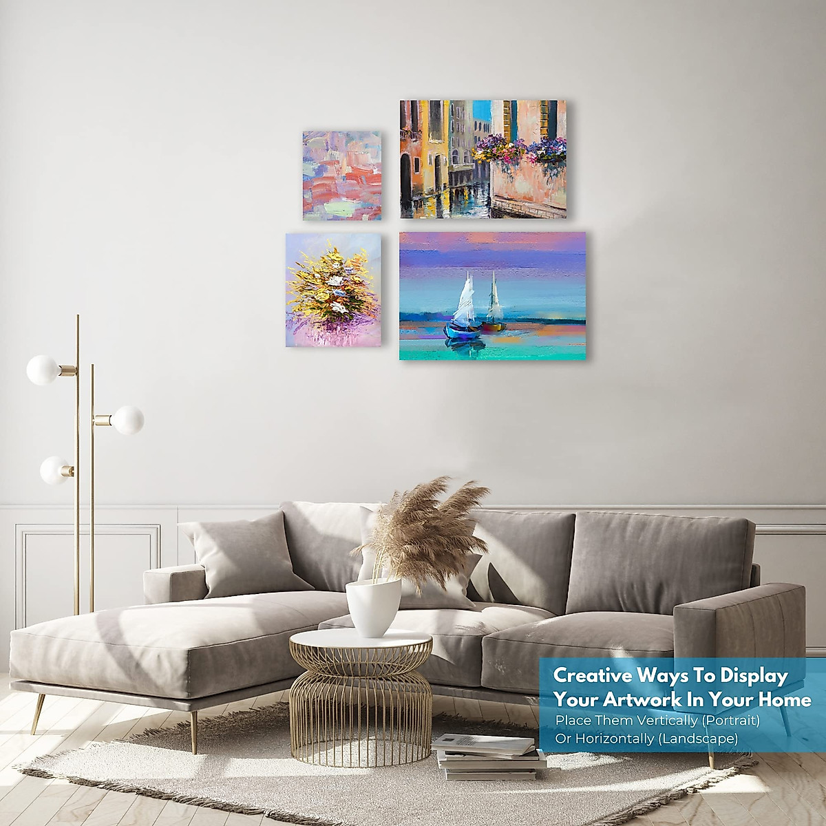 KEFF Canvases for Painting - 24 Pack Blank Canvas Panels Set Boards for Acrylic, Oil, Tempera & Watercolor Paint - 100% Cotton Art Painting Supplies for Adults & Kids