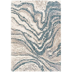 Mark&Day Area Rugs, 8x10 La Grange Modern Aqua Area Rug, Blue/Grey/Beige Carpet for Living Room, Bedroom or Kitchen (7'10" x 10')