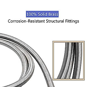 5Ft Adjustable Propane Regulator Hose Braided Steel 0~30 PSI Gas Flow Indicator for Fire Pit, Turkey Fryer, Burner, Cooker, Grill, Firepit etc-CSA Certification, QCC1 x 3/8 Female Flare Connection