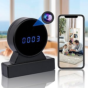 LIBREFLY Full HD 1080P Hidden Camera Clock - Wireless Spy Camera - WiFi Secret Nanny Cam - Strong Night Vision - Indoor Security Monitoring - Local Storage