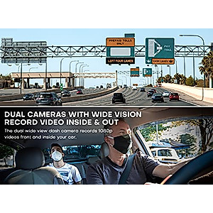 Dual 1080P Dash Cam, Built in WiFi GPS, Front and Inside Dashcams for Cars with Infrared Night Vision, Smart Dash Camera with Sony Sensor, Supercapacitor, Accident Record, Parking Mode Avaett D60