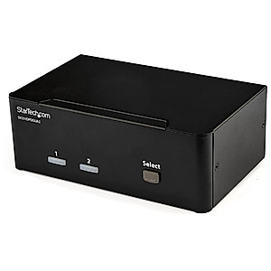StarTech.com 2-Port DisplayPort KVM Switch - Dual-Monitor - 4K 60 - with Audio & USB Peripheral Support - DP 1.2 - USB Hub, TAA (SV231DPDDUA2)