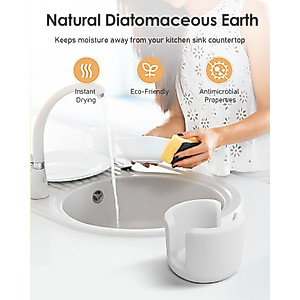 Diatomite Sponge Holder for Kitchen Sink, Diatomite Quick Dry Sponge Holder, Dish Stone Sponge Holder for Kitchen Sink, Diatomaceous Earth Sponge Holder