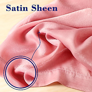 SHERWAY 9.6 Feet x 10 Feet Dusty Rose Silky Soft Curtain Wedding Backdrop Drapes, Slightly Shiny Satiny Window Curtains for Party Ceremony Decoration