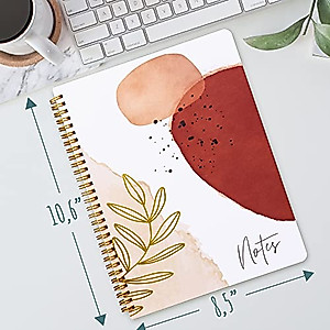 ZICOTO Aesthetic Spiral Notebook Journal For Women - Cute Abstract 10.5" x 8.5" College Ruled Notebook With Large Pockets, Lined Pages and Hardcover - Perfect to Stay Organized at Work or School