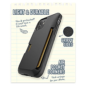 Smartish iPhone 12/12 Pro Wallet Case - Wallet Slayer Vol. 1 [Slim + Protective] Credit Card Holder (Silk) - Black Tie Affair