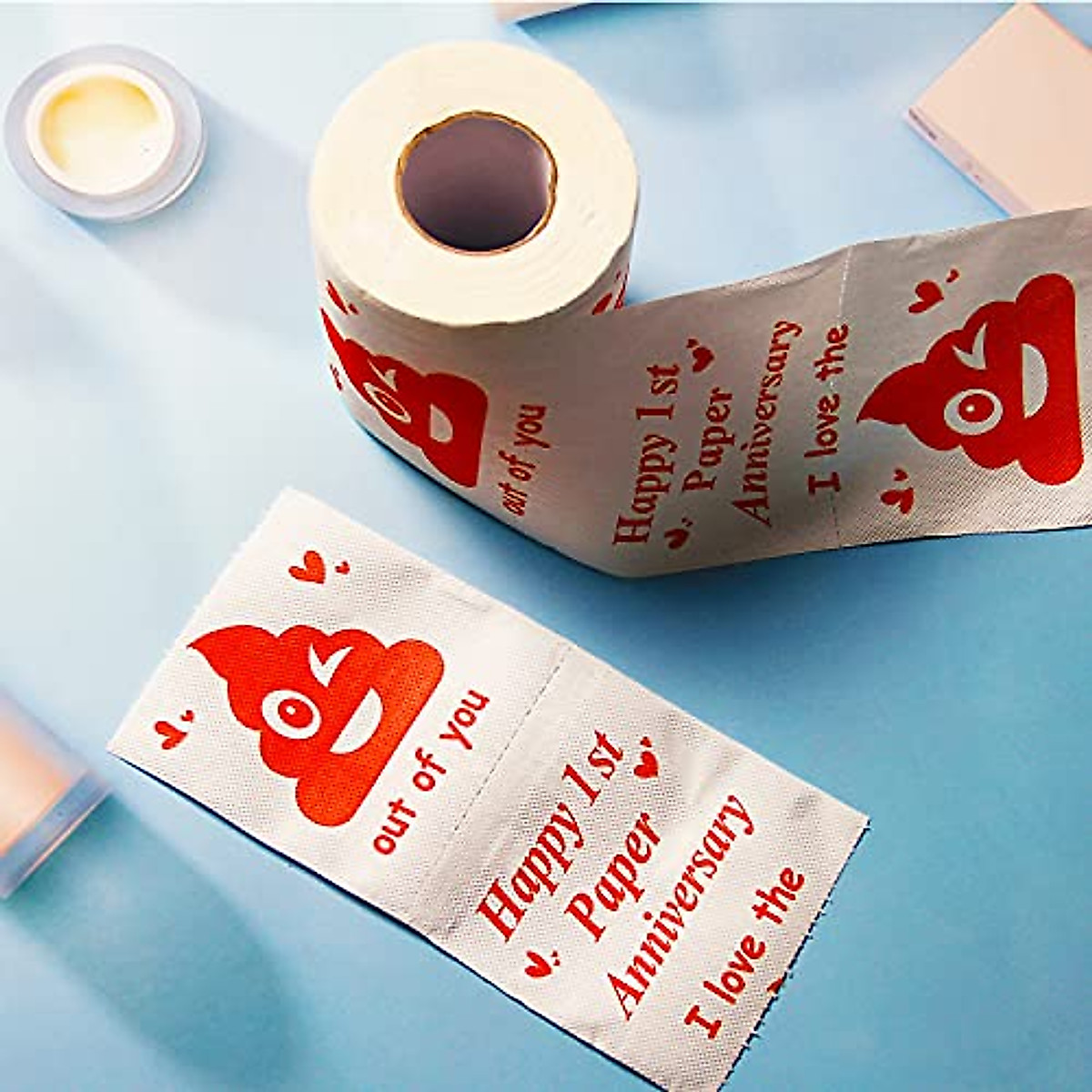 Happy Anniversary Toilet Paper Roll Funny 1st Anniversary for Men and Women Funny Novelty Wedding or Dating Anniversary Present for Him or Her Anniversary Party Decorations Supplies