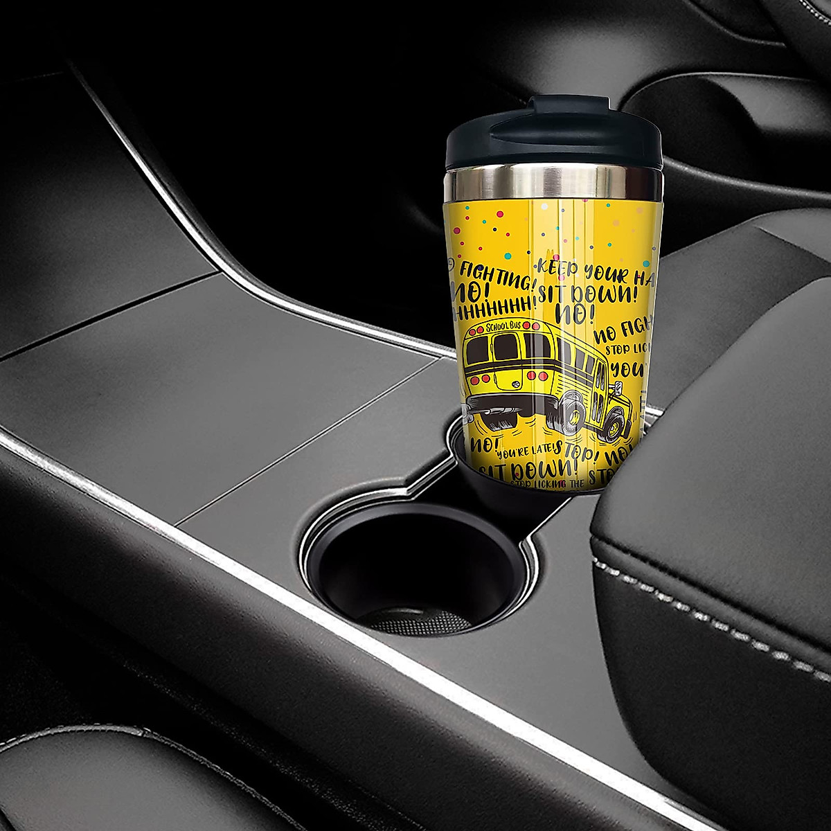 Bus Driver Gifts,Bus Driver Appreciation Gifts,15 Oz School Bus Coffee Tumbler W/lid-Bus Driver Christmas Gift Idea,School Bus Driver Travel Mug/Cup Birthday Valentine Graduation Gifts for Bus Driver