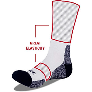 G-Six Global 2 Pairs Men's White Wicking Cushion Multi Performance Hiking Trekking Walking Socks Year Round (Large)
