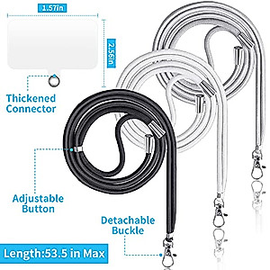 Frienda 3 Pieces Nylon Neck Crossbody Lanyard Universal Phone Lanyard Detachable Phone Safety Tether Adjustable Phone Neck Strap (Black, White, Grey)